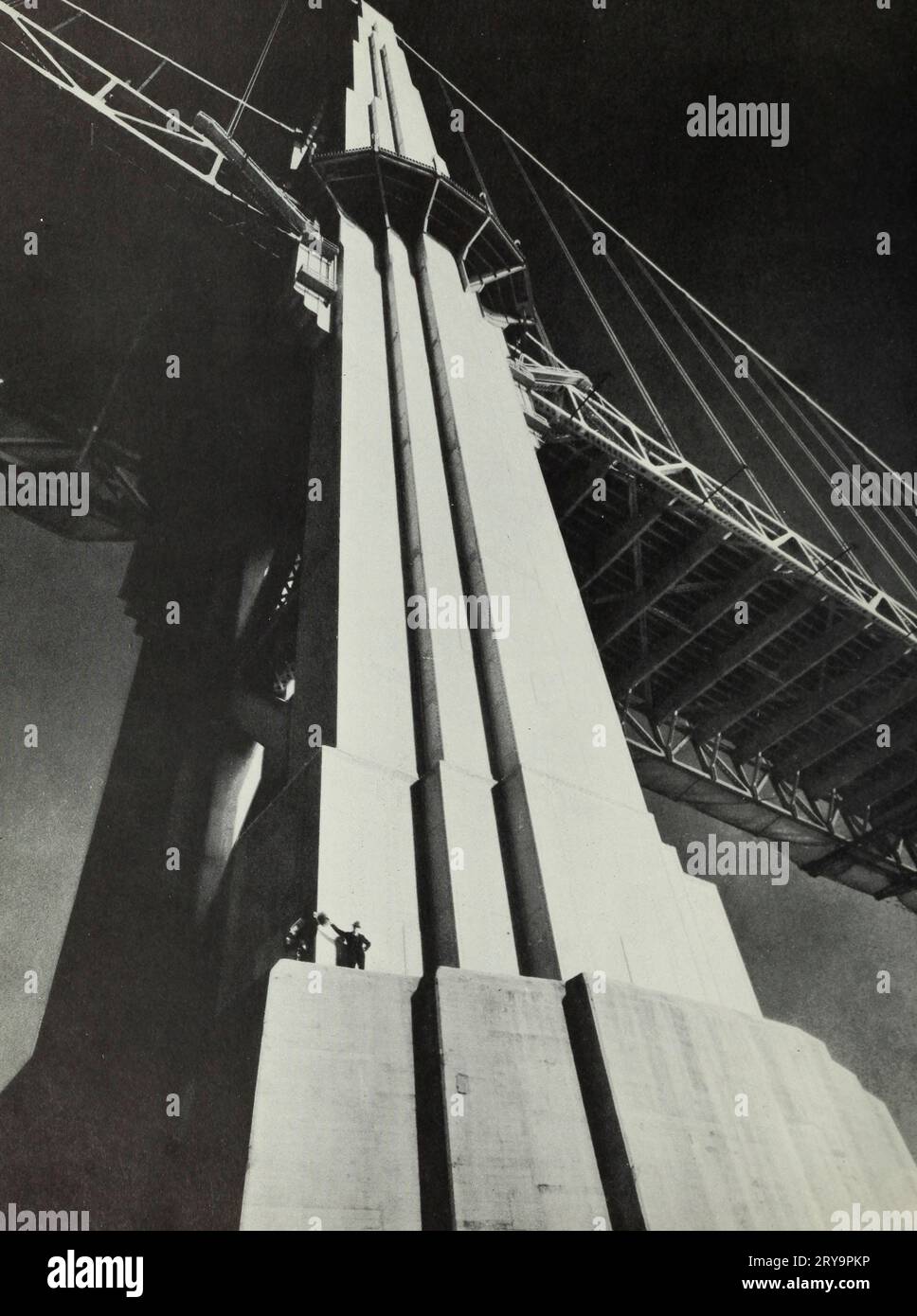 Golden Gate Bridge support tower, 1937 Stock Photo - Alamy