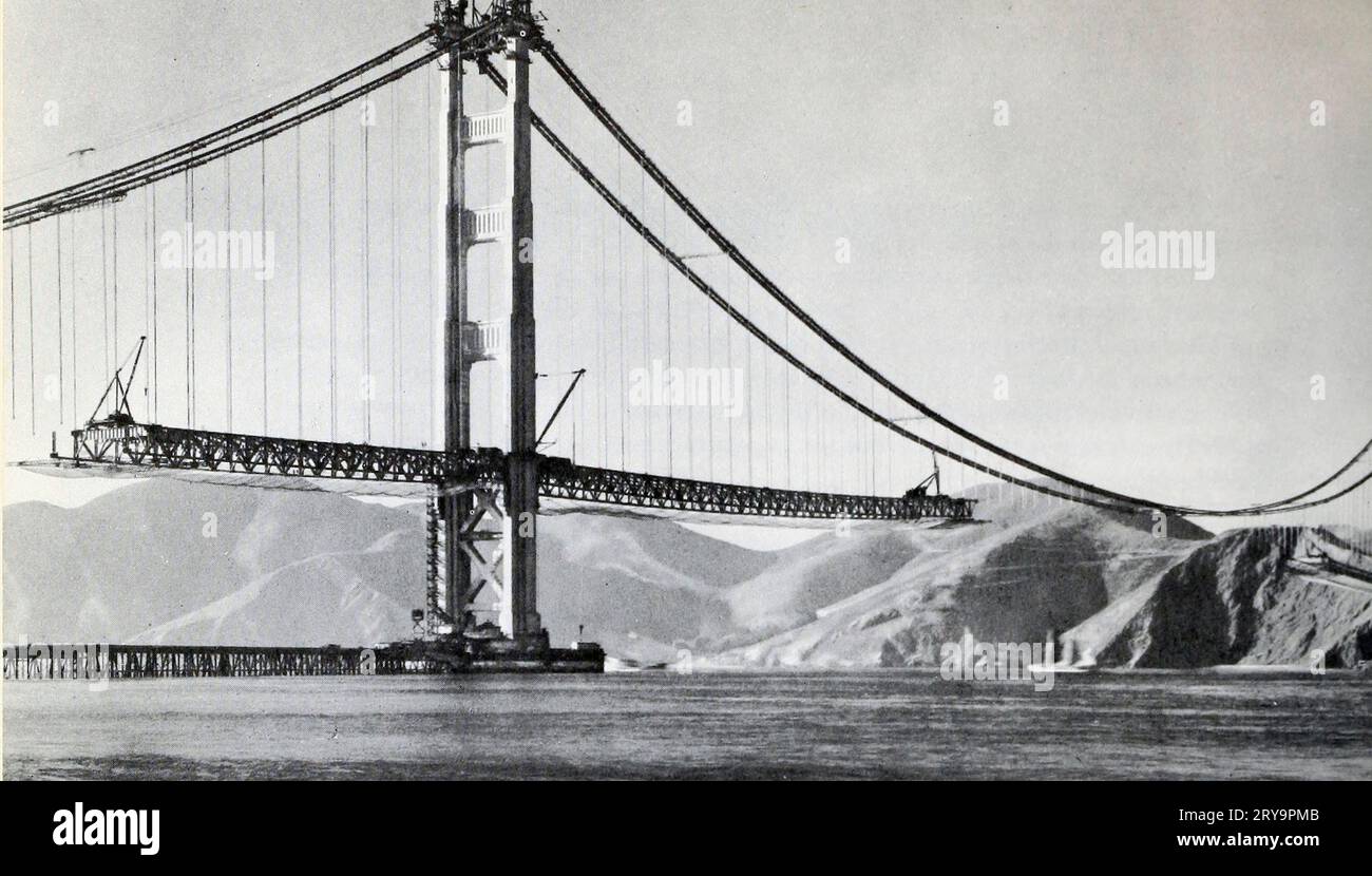 Golden Gate Bridge under construction, 1937 Stock Photo - Alamy