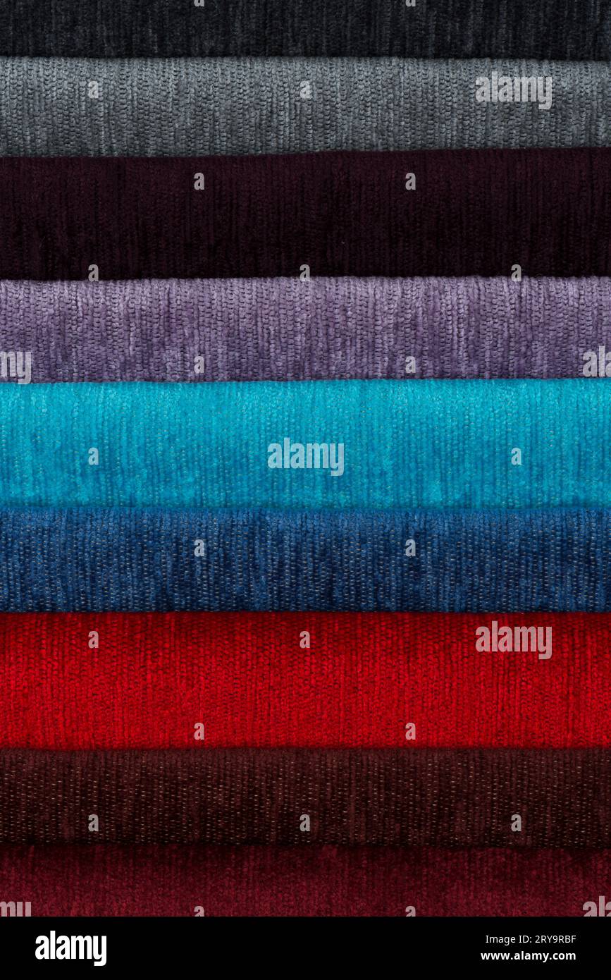 Multi color fabric texture samples Stock Photo - Alamy