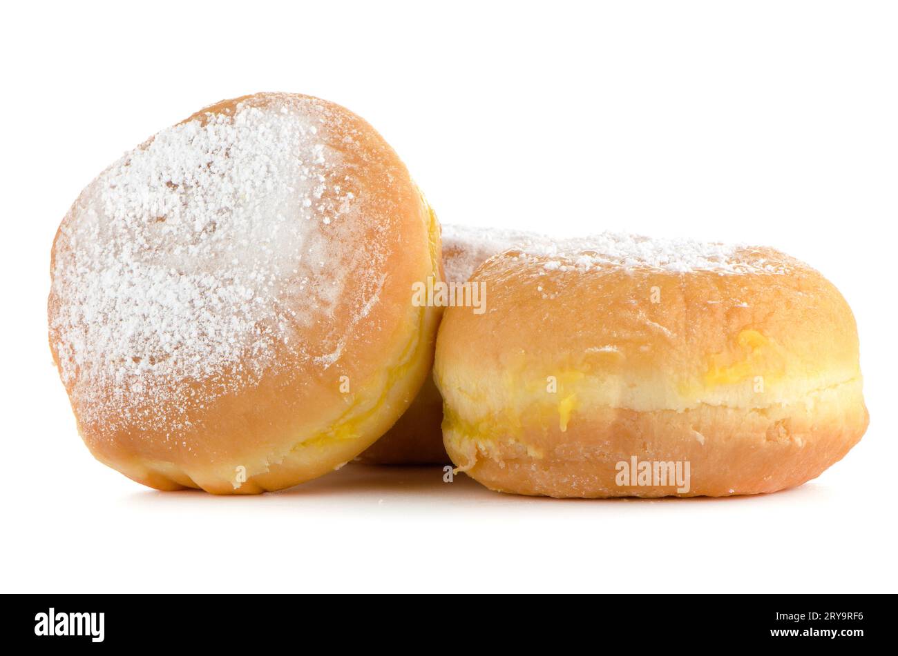 Homemade sweet donuts powdered Cut Out Stock Images & Pictures - Alamy