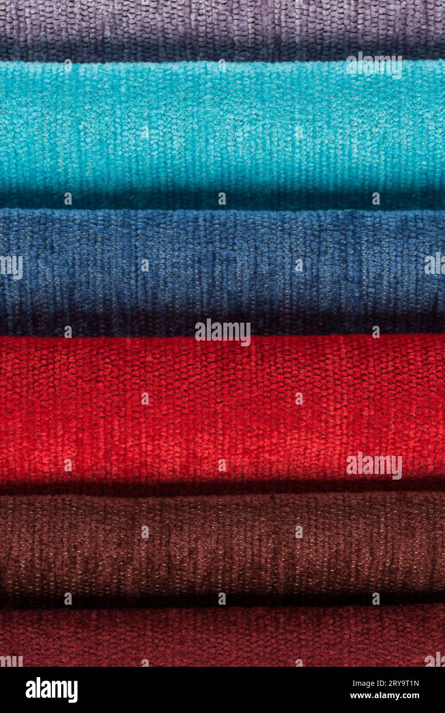 Multi color fabric texture samples Stock Photo - Alamy
