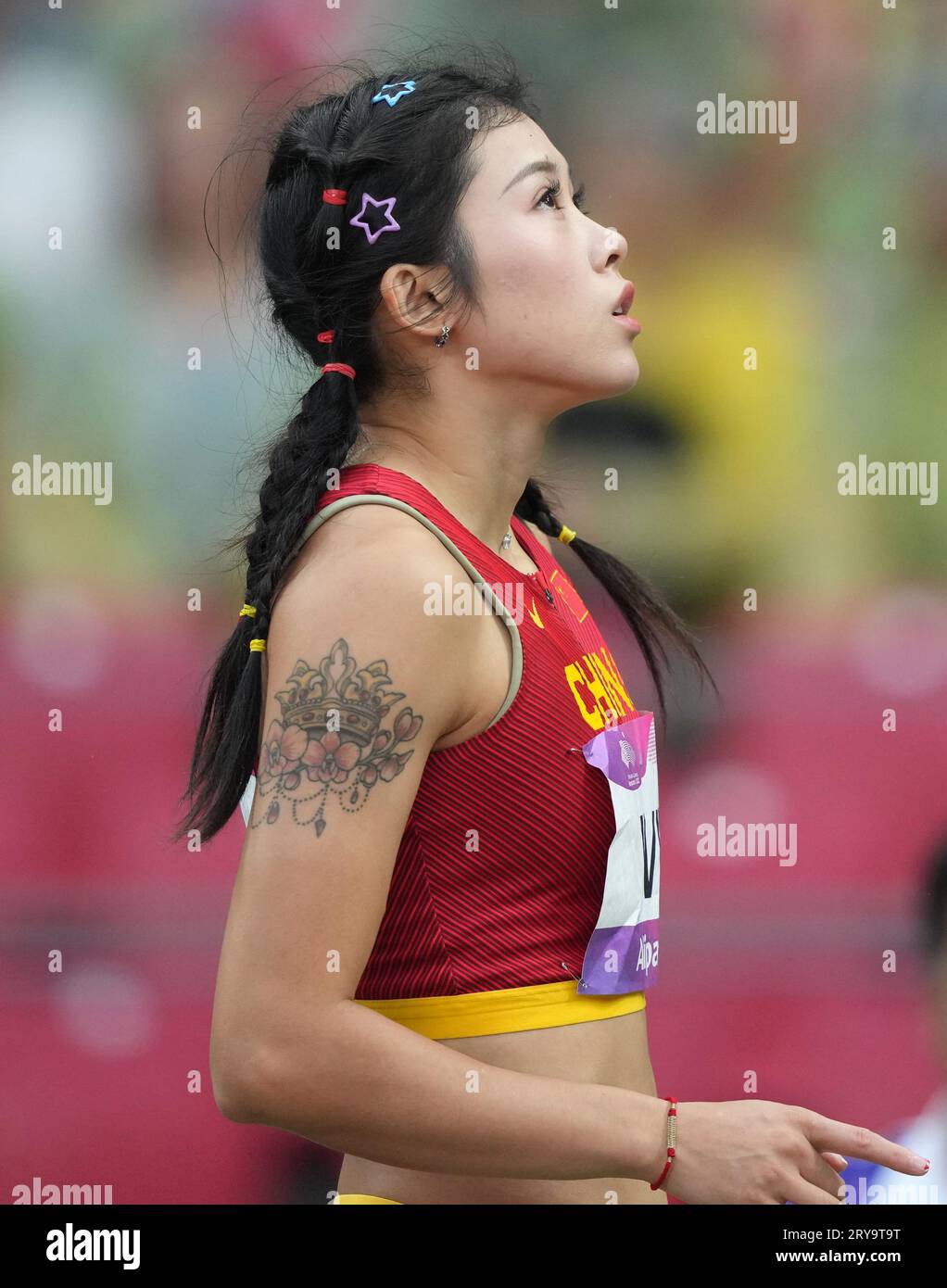 Hangzhou, China's Zhejiang Province. 30th Sep, 2023. Wu Yanni of China ...