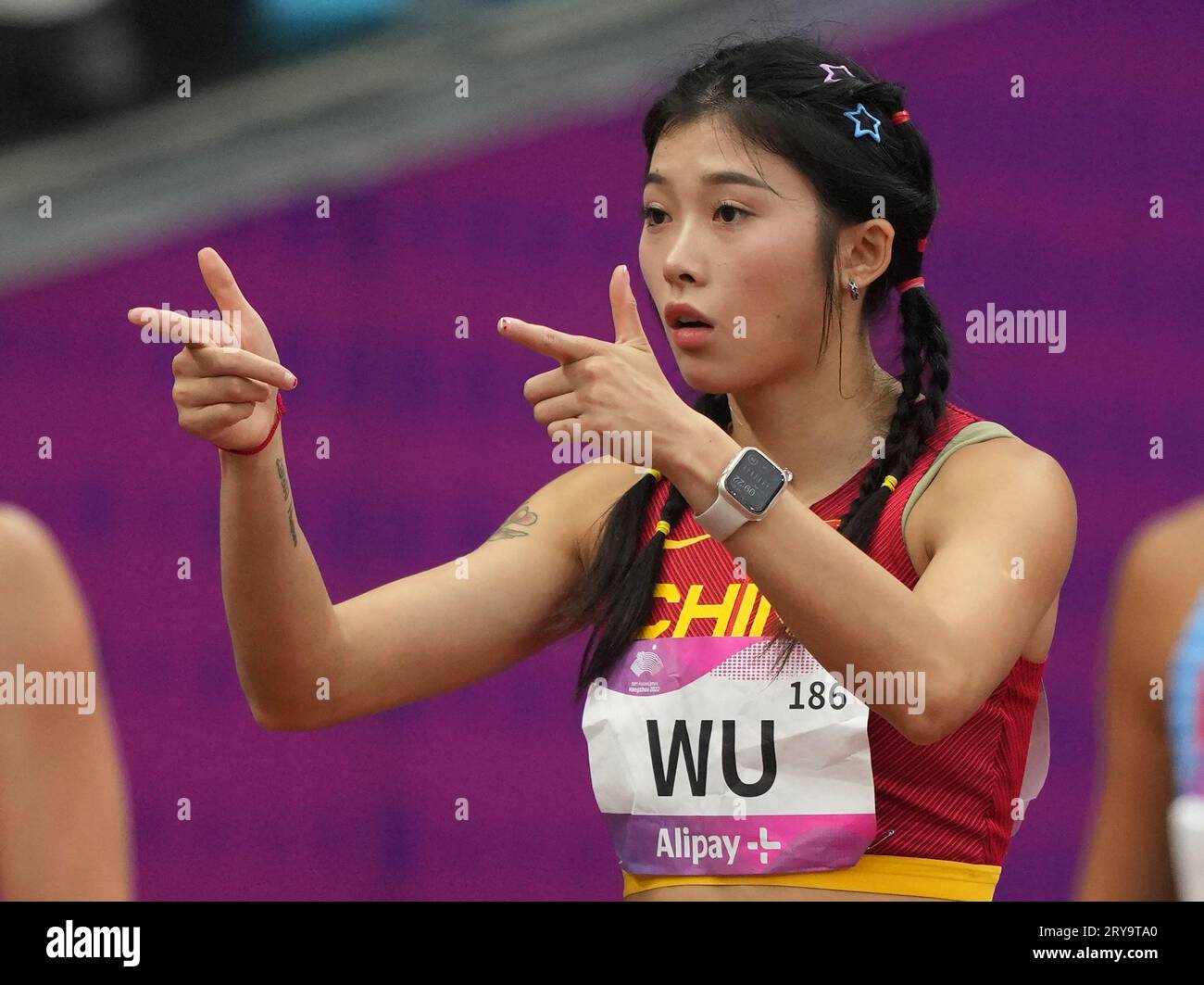 Hangzhou, China's Zhejiang Province. 30th Sep, 2023. Wu Yanni of China ...