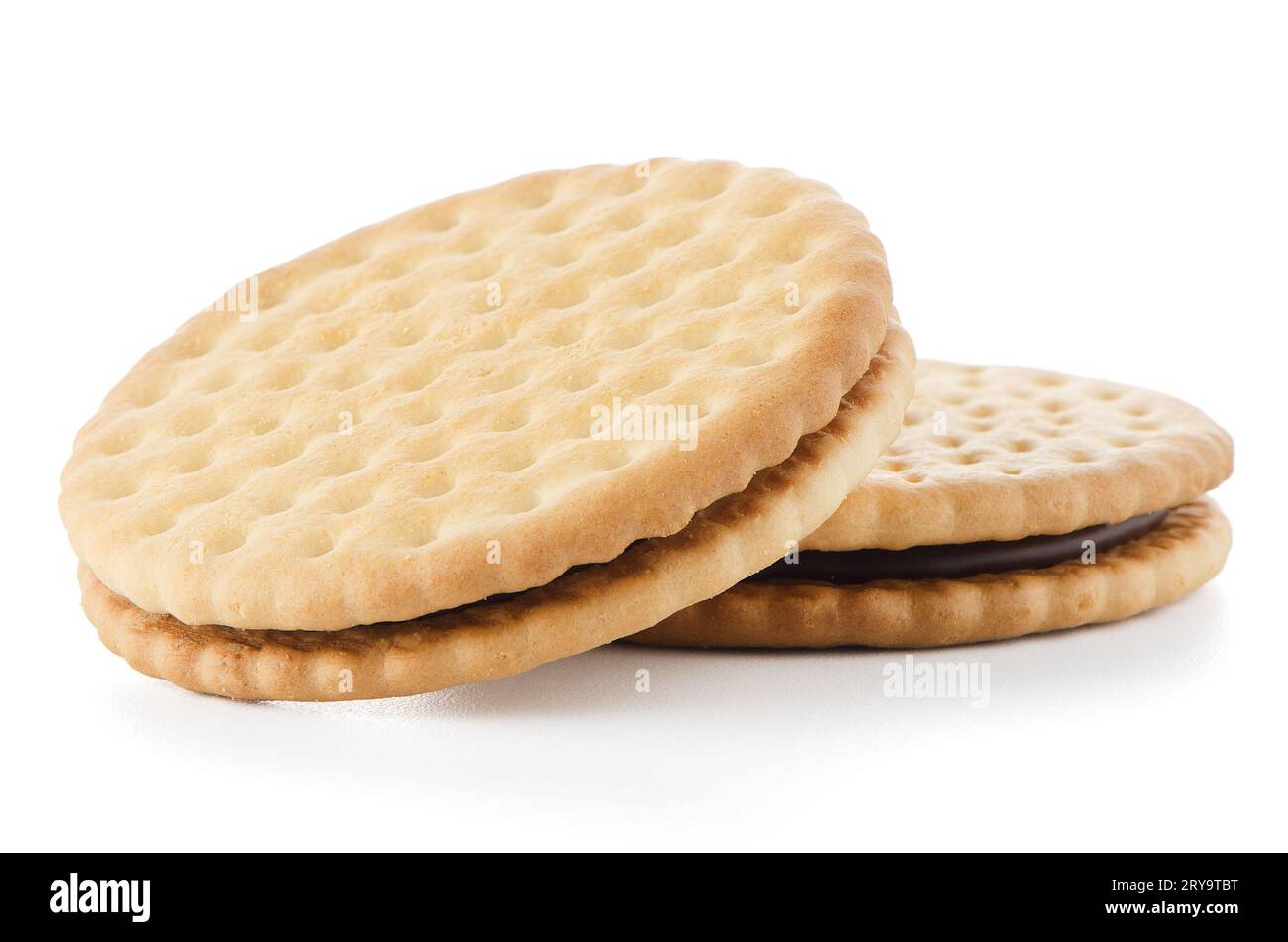 Sandwich biscuits with chocolate filling Stock Photo - Alamy