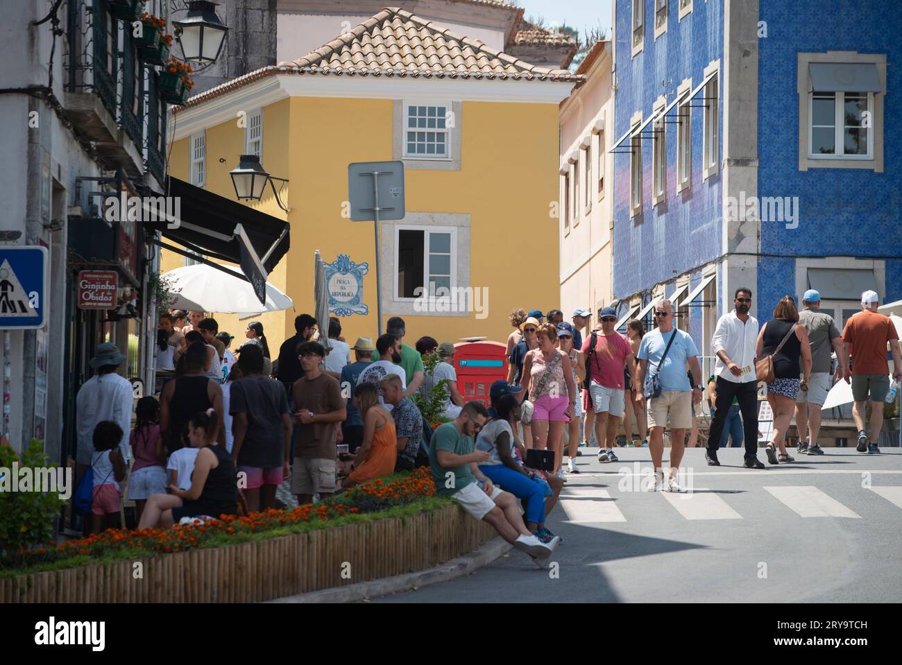 The Historic center of Sintra, Portugal, corner of Praca DA Republica ...