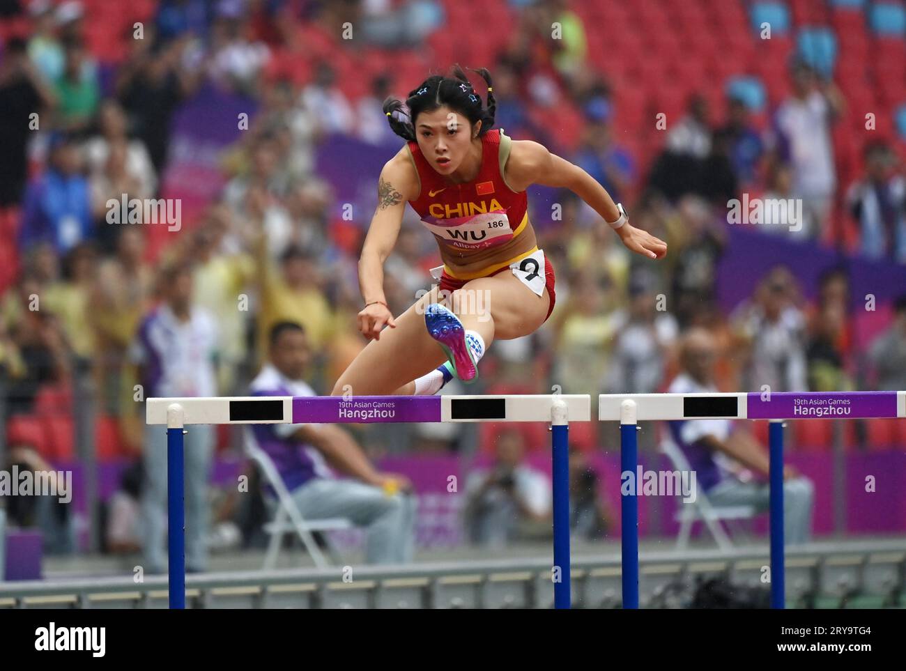 Hangzhou, China's Zhejiang Province. 30th Sep, 2023. Wu Yanni of China ...