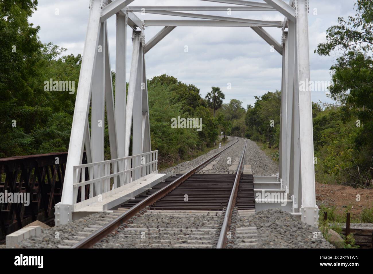 that is a train way track and iron bridge place of srilanka Stock Photo ...
