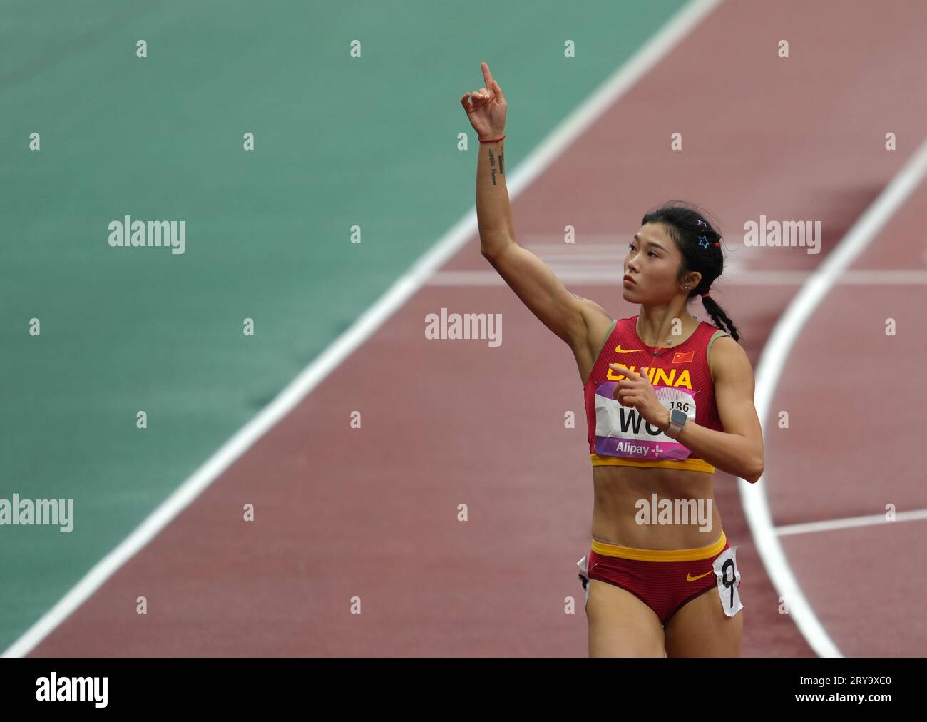 Hangzhou, China's Zhejiang Province. 30th Sep, 2023. Wu Yanni of China ...