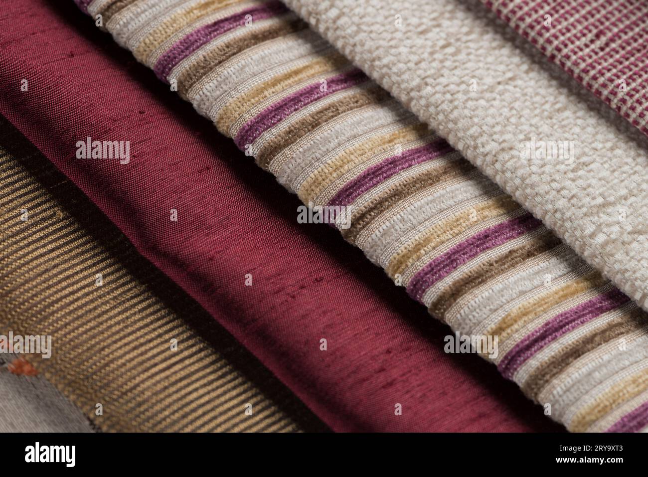 Multi color fabric texture samples Stock Photo - Alamy