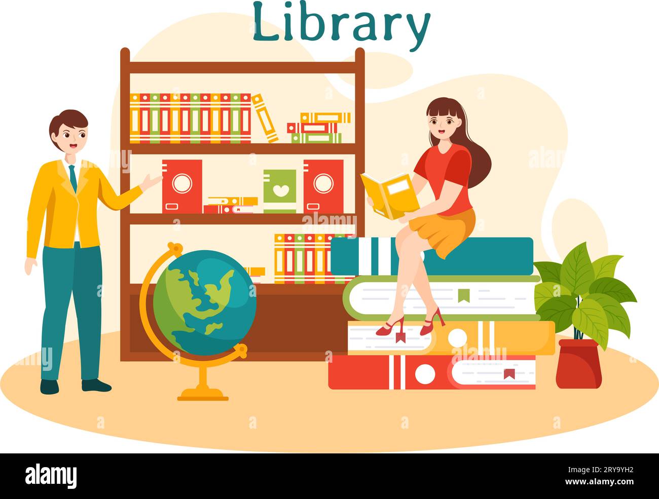 Cartoon interior library hi-res stock photography and images - Alamy