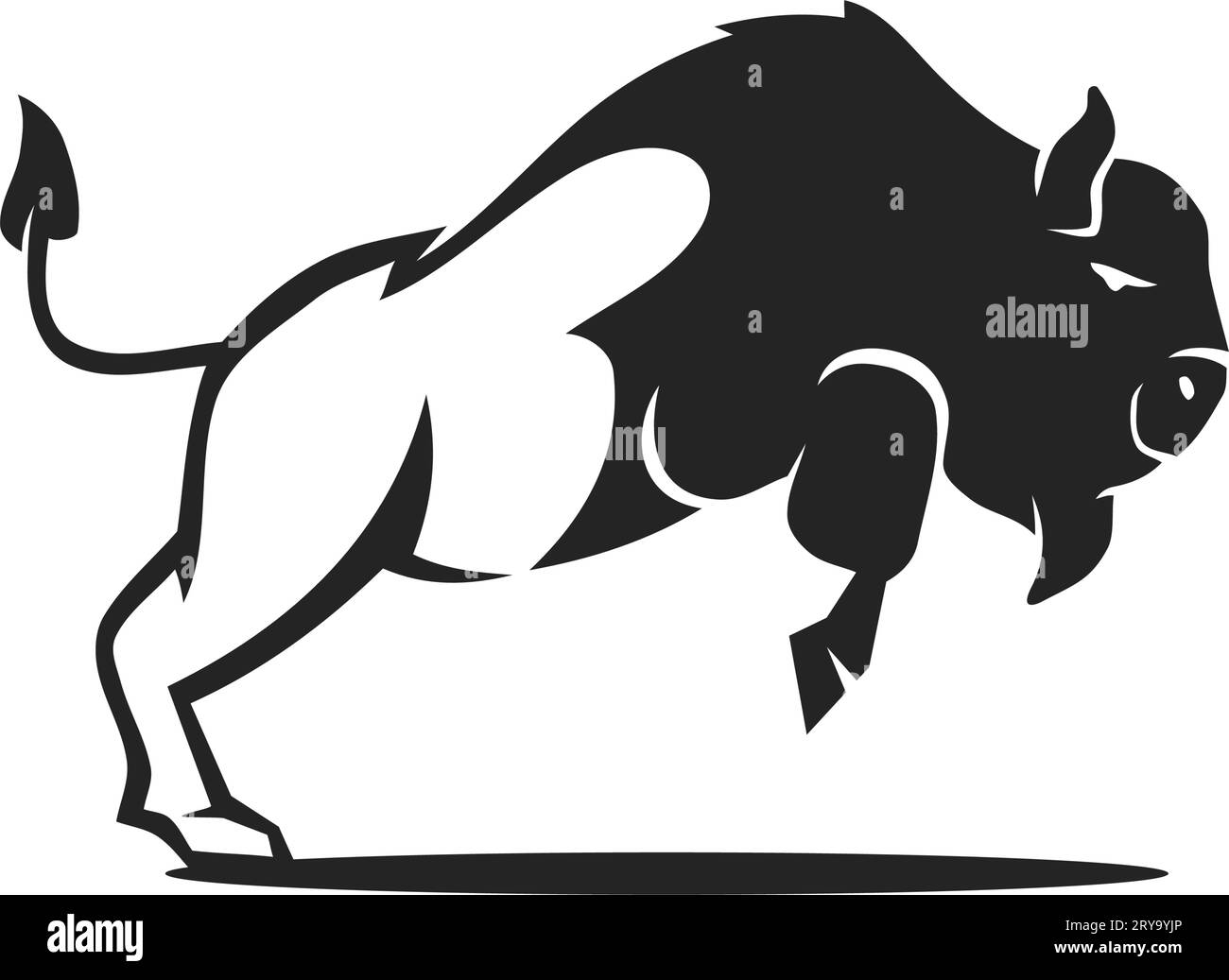 Bison logo template Isolated. Brand Identity. Icon Abstract Vector ...