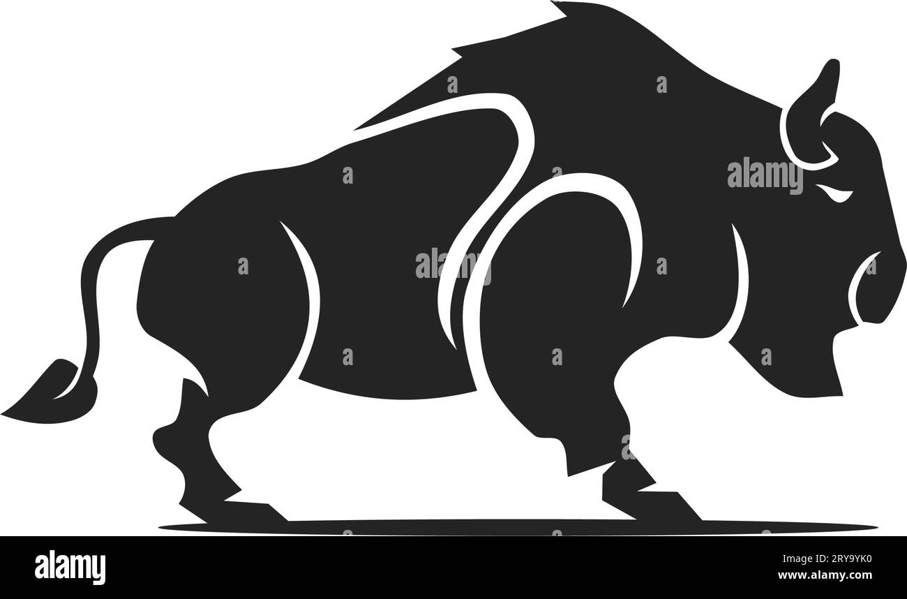 Bison logo template Isolated. Brand Identity. Icon Abstract Vector ...