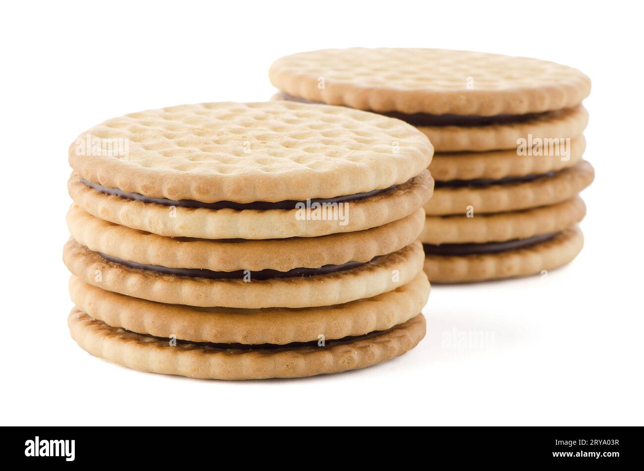 Sandwich biscuits with chocolate filling Stock Photo - Alamy