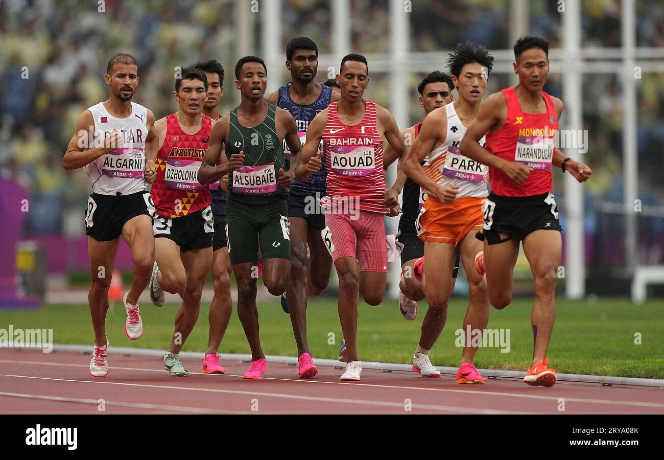 Hangzhou, China's Zhejiang Province. 30th Sep, 2023. Athletes compete ...