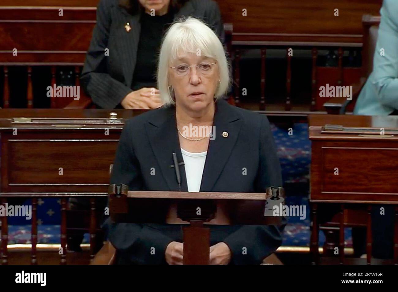 This image from U.S. Senate video, Sen. Patty Murray, D-Wash., speaks ...