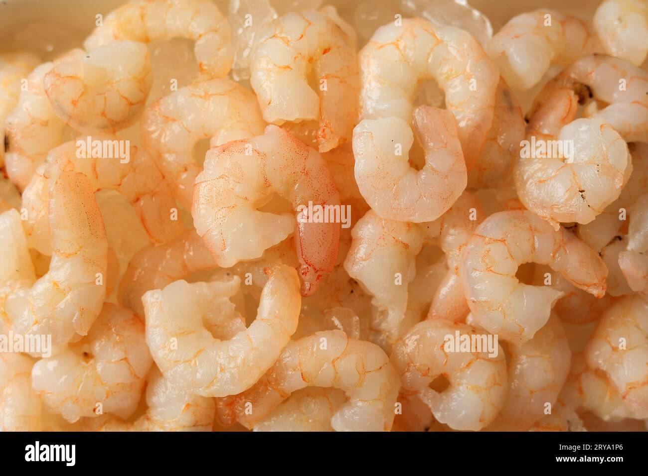 Top View Peeled Fresh Raw Prawn, Food Background Stock Photo - Alamy