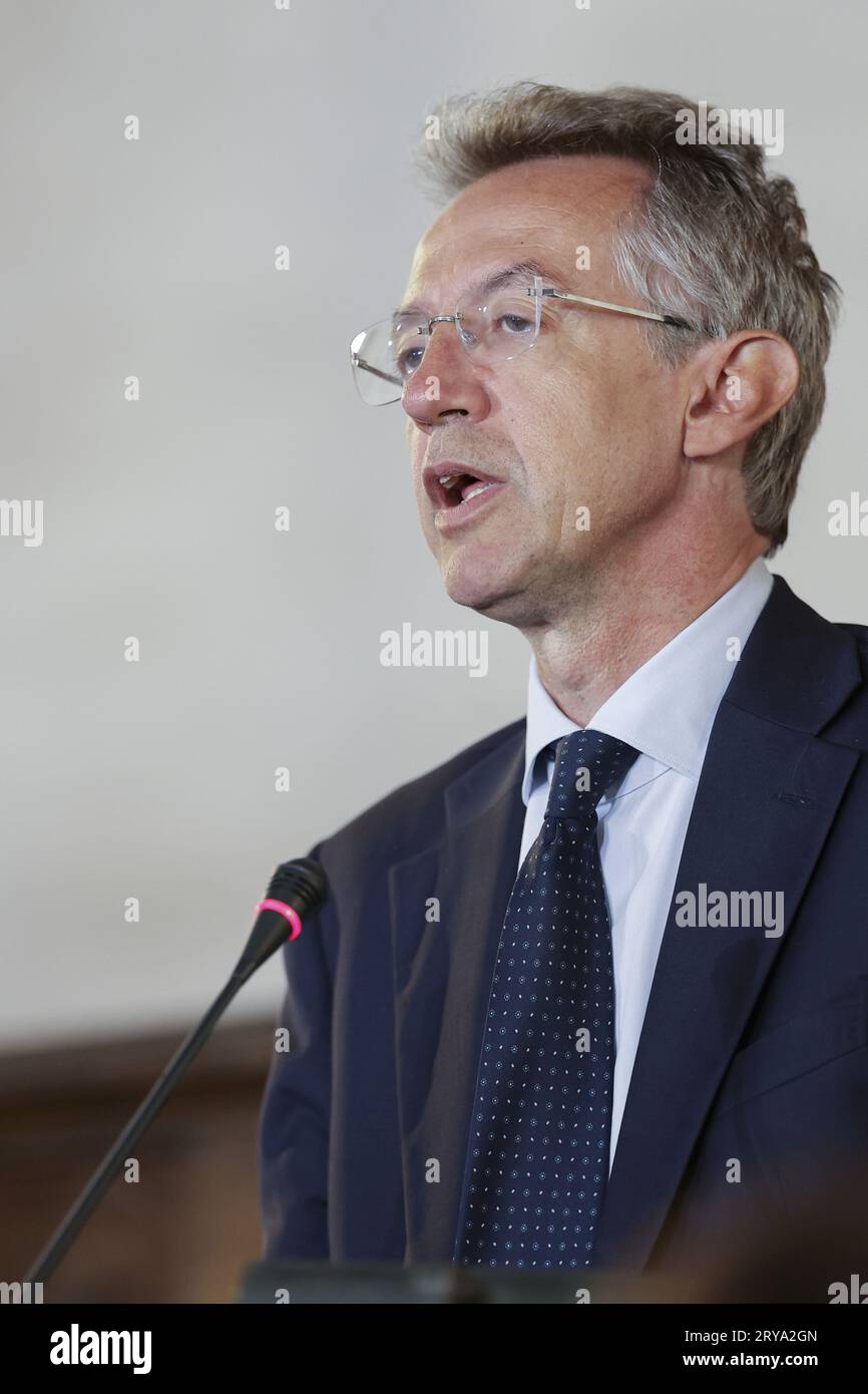 Napoli, Italy. 29th Sep, 2023. The Mayor of Naples Gaetano Manfredi ...