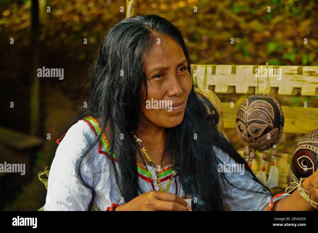 Up Close with a Female Shaman, Amazon Rainforest, Peru Stock Photo - Alamy