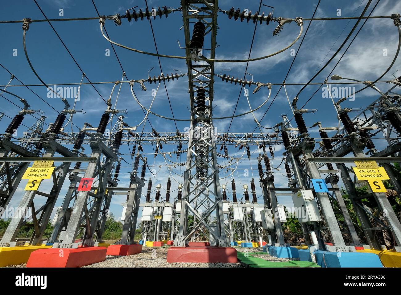 Switch yard di gardu induk Stock Photo - Alamy