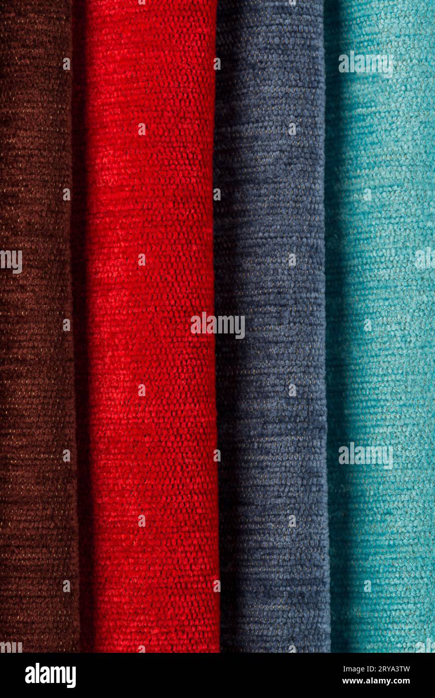 Multi color fabric texture samples Stock Photo - Alamy