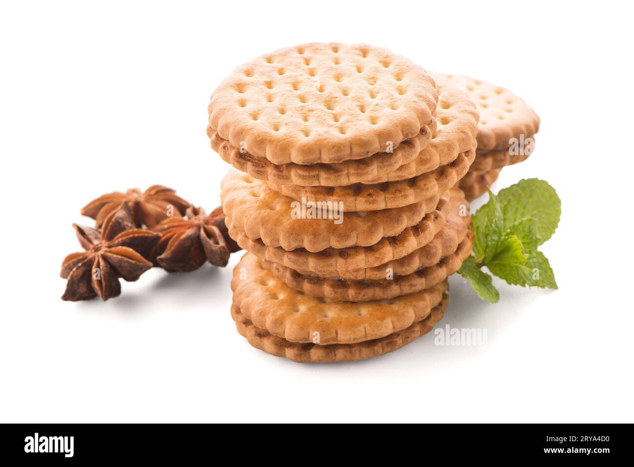 Sandwich biscuits with vanilla filling Stock Photo - Alamy