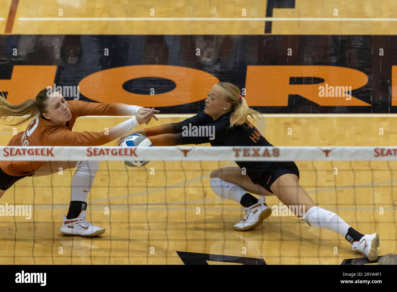 AUSTIN, TX - SEPTEMBER 29: Texas Longhorns libero Emma Halter (2) and ...