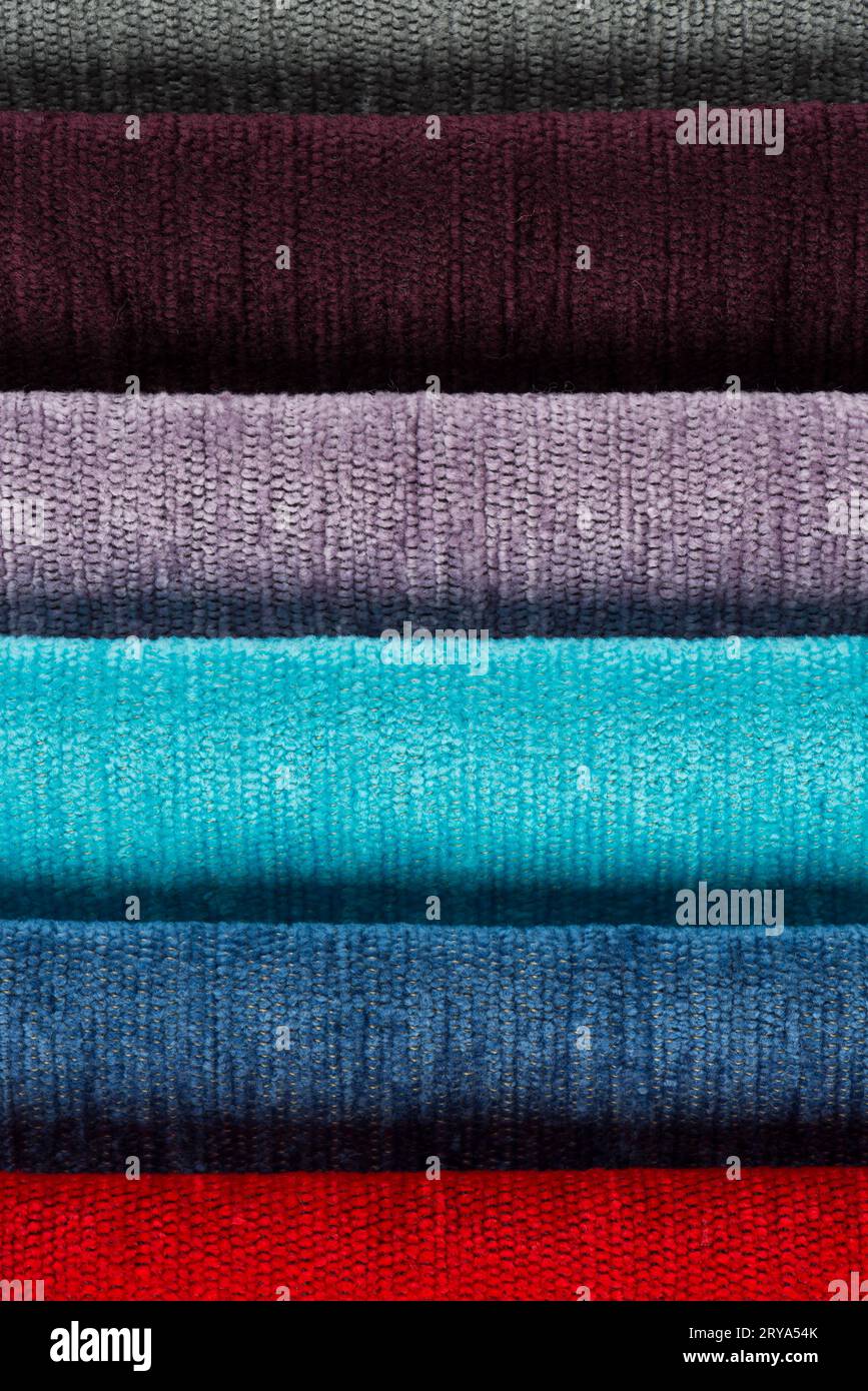 Multi color fabric texture samples Stock Photo - Alamy