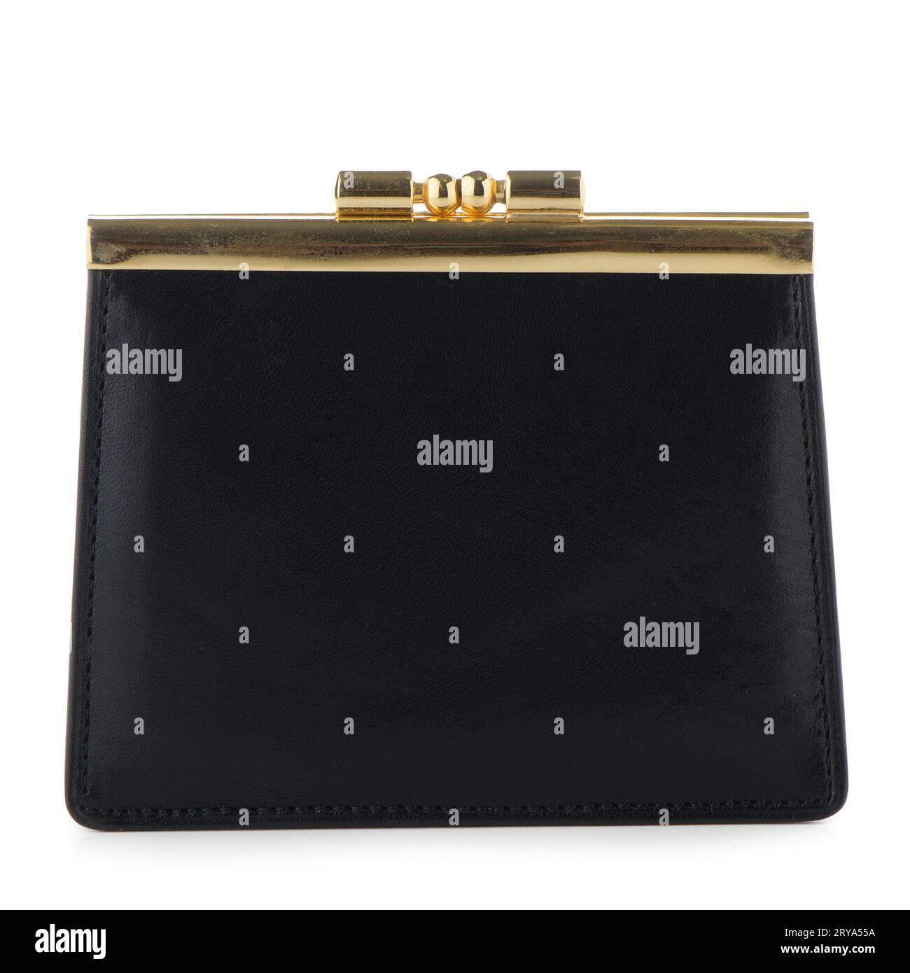 Black Leather Purse Stock Photo - Alamy