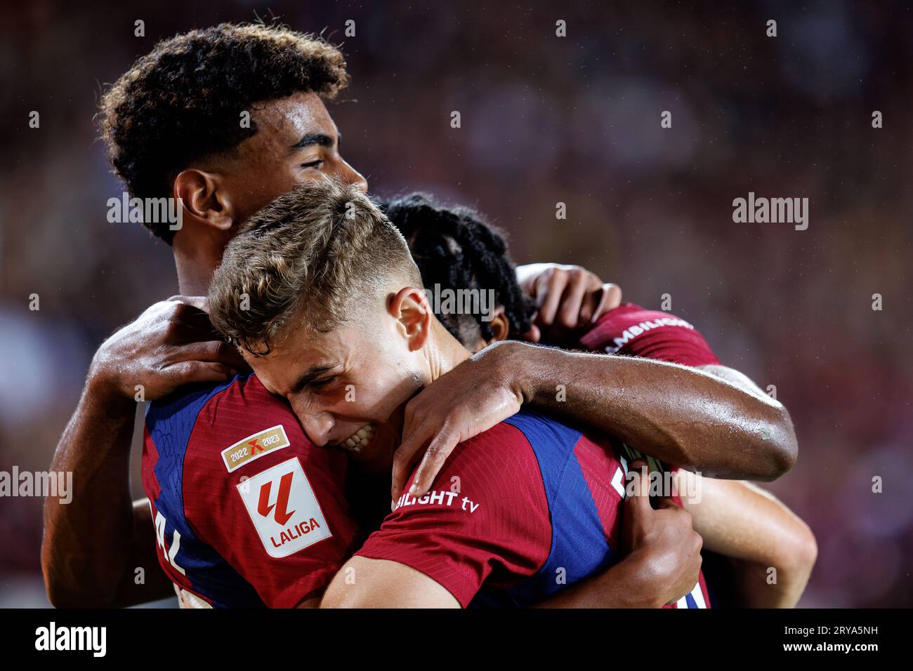 Barcelona, Spain. 29th Sep, 2023. Fermin celebrates a goal during the ...