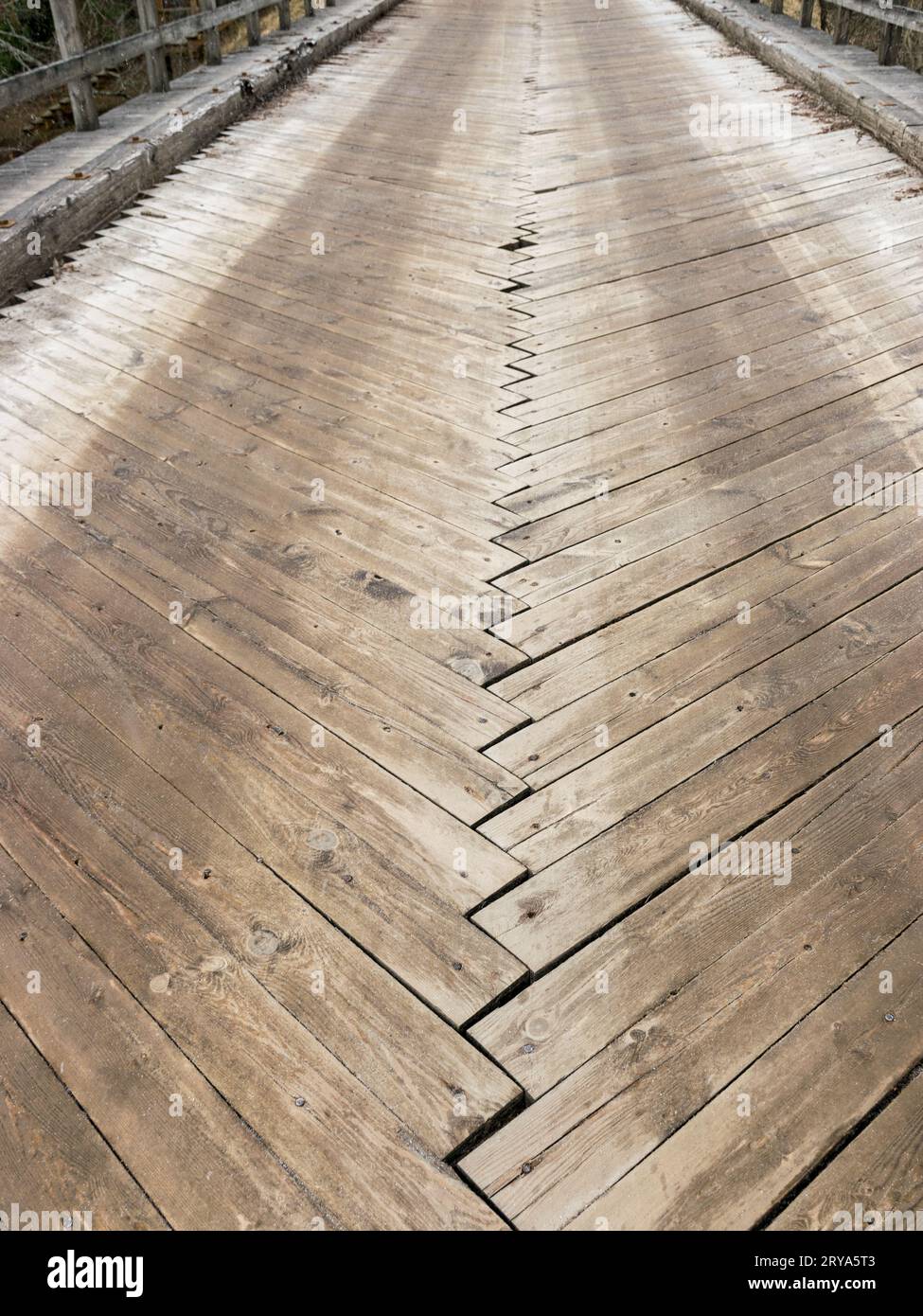 bridge, wooden plank floor, close-up view, blurred background Stock ...