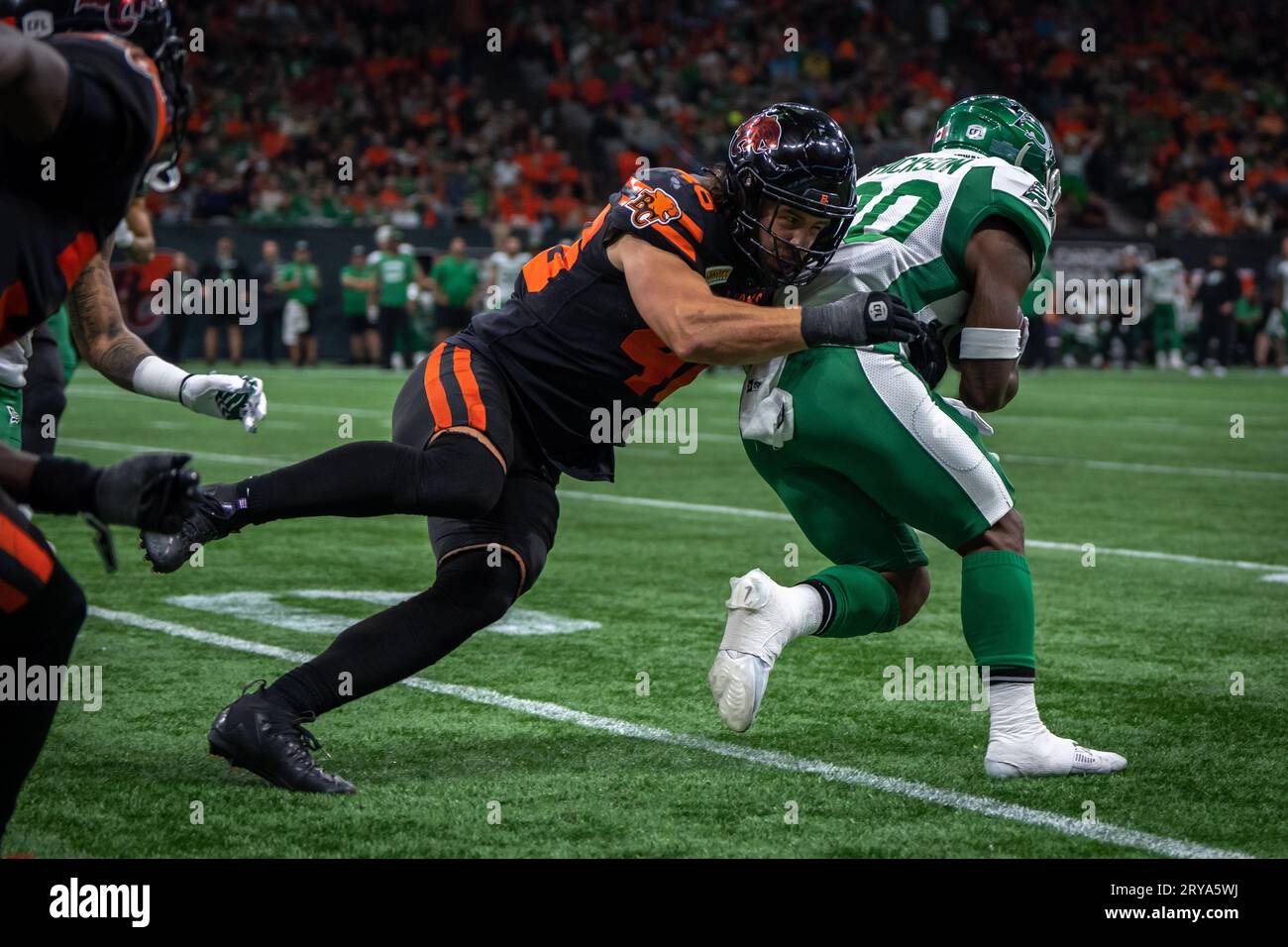 Vancouver, Canada. 29th Sep, 2023. BC Lions linebacker Ben Hladik (46 ...