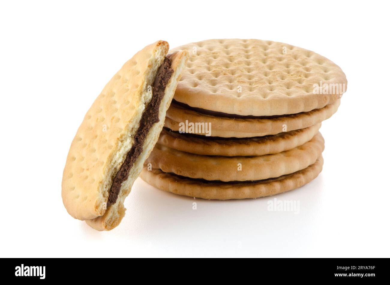 Sandwich biscuits with chocolate filling Stock Photo - Alamy