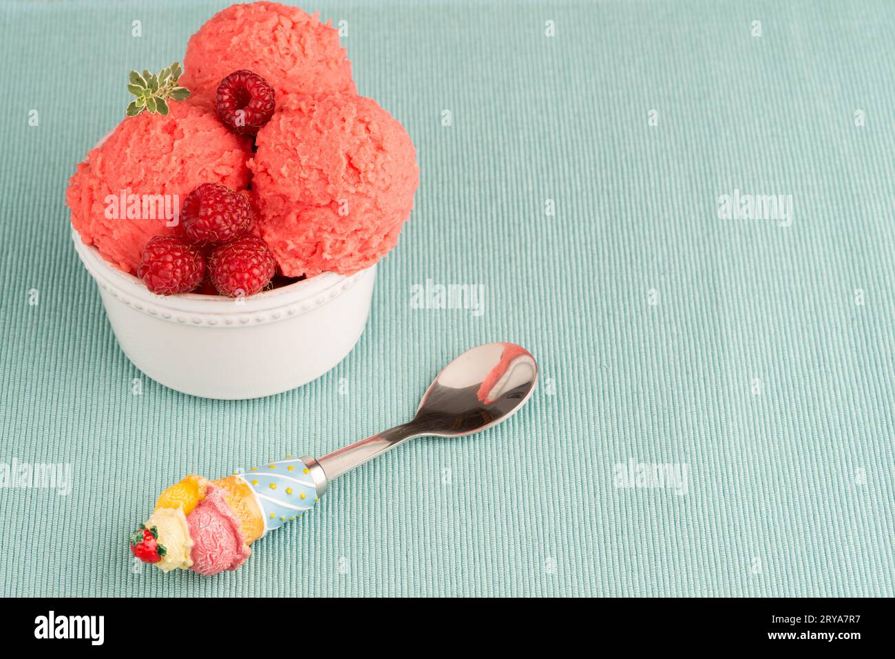 Red fruits ice cream Stock Photo - Alamy