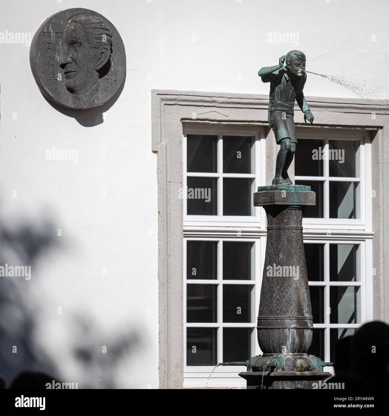 Figure at fountain called 'Koblenzer Schängel' in front of the town ...