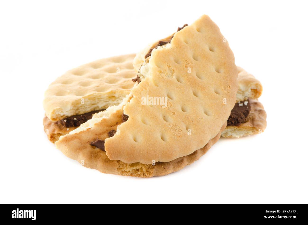 Sandwich biscuits with chocolate filling Stock Photo - Alamy