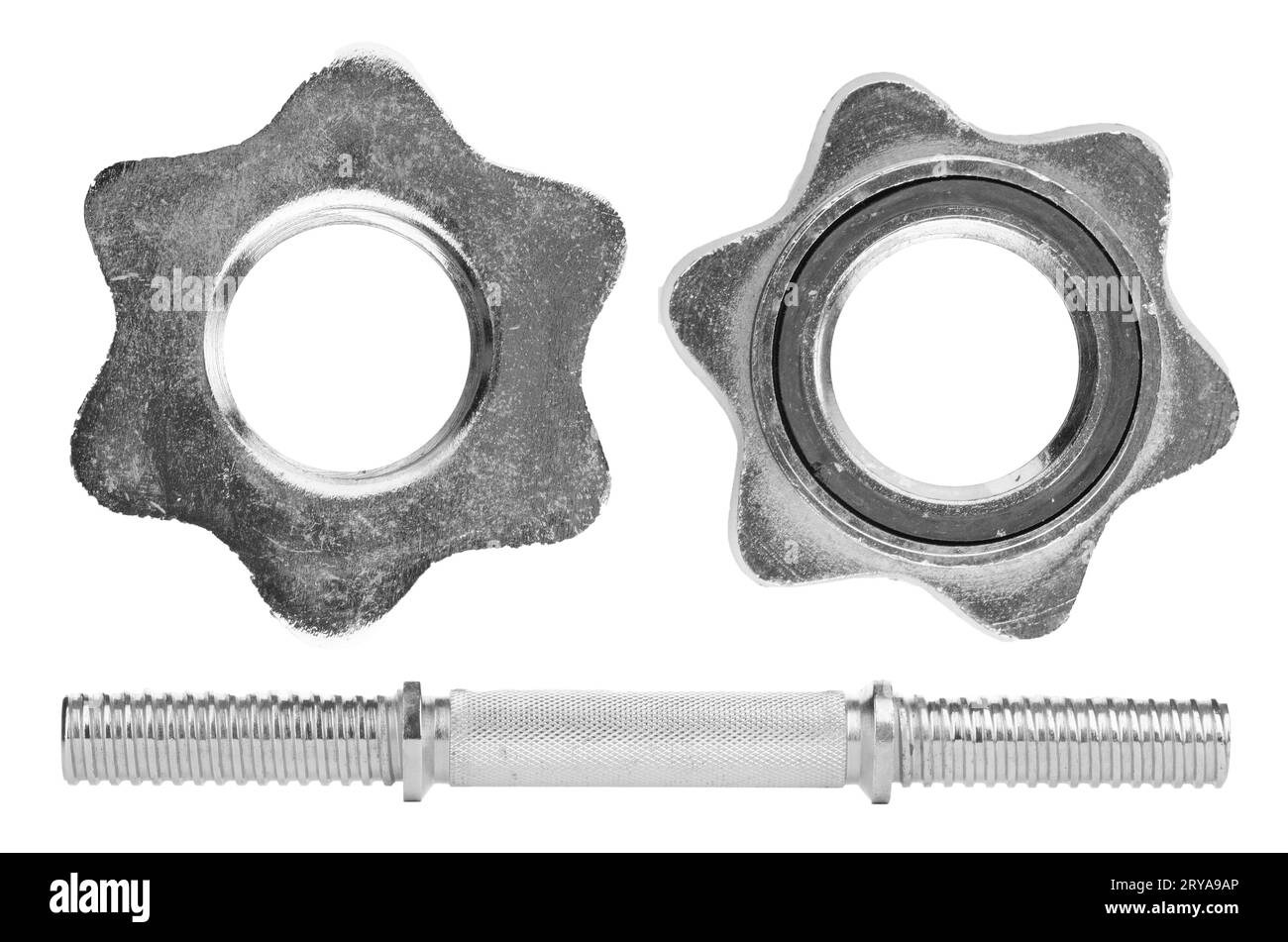 Dumbbell weights parts Stock Photo - Alamy