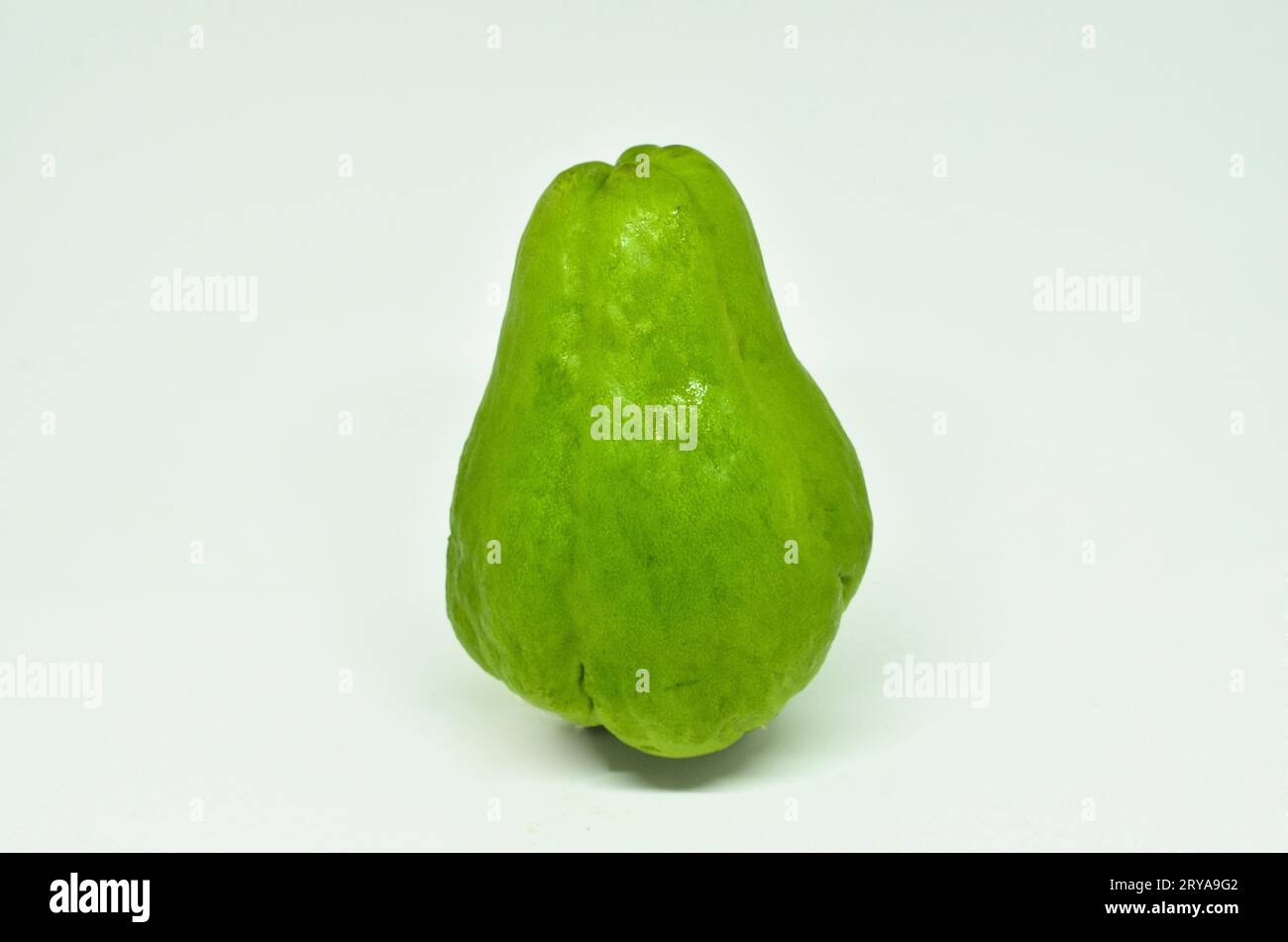 Fresh green Chayote fruit isolated on white background Stock Photo - Alamy