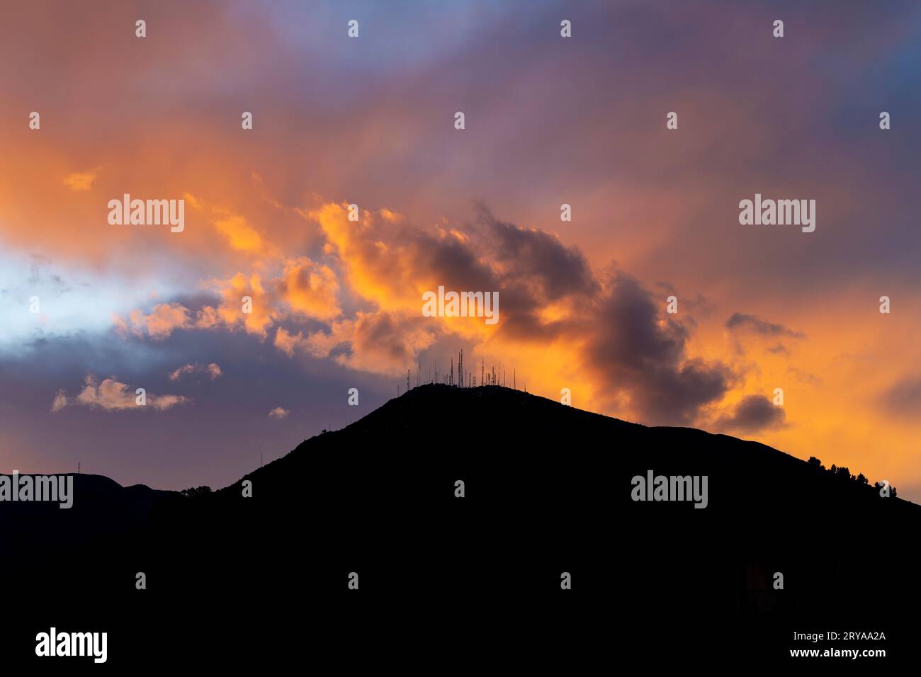 Pichincha volcano sunset, Quito, Ecuador Stock Photo - Alamy