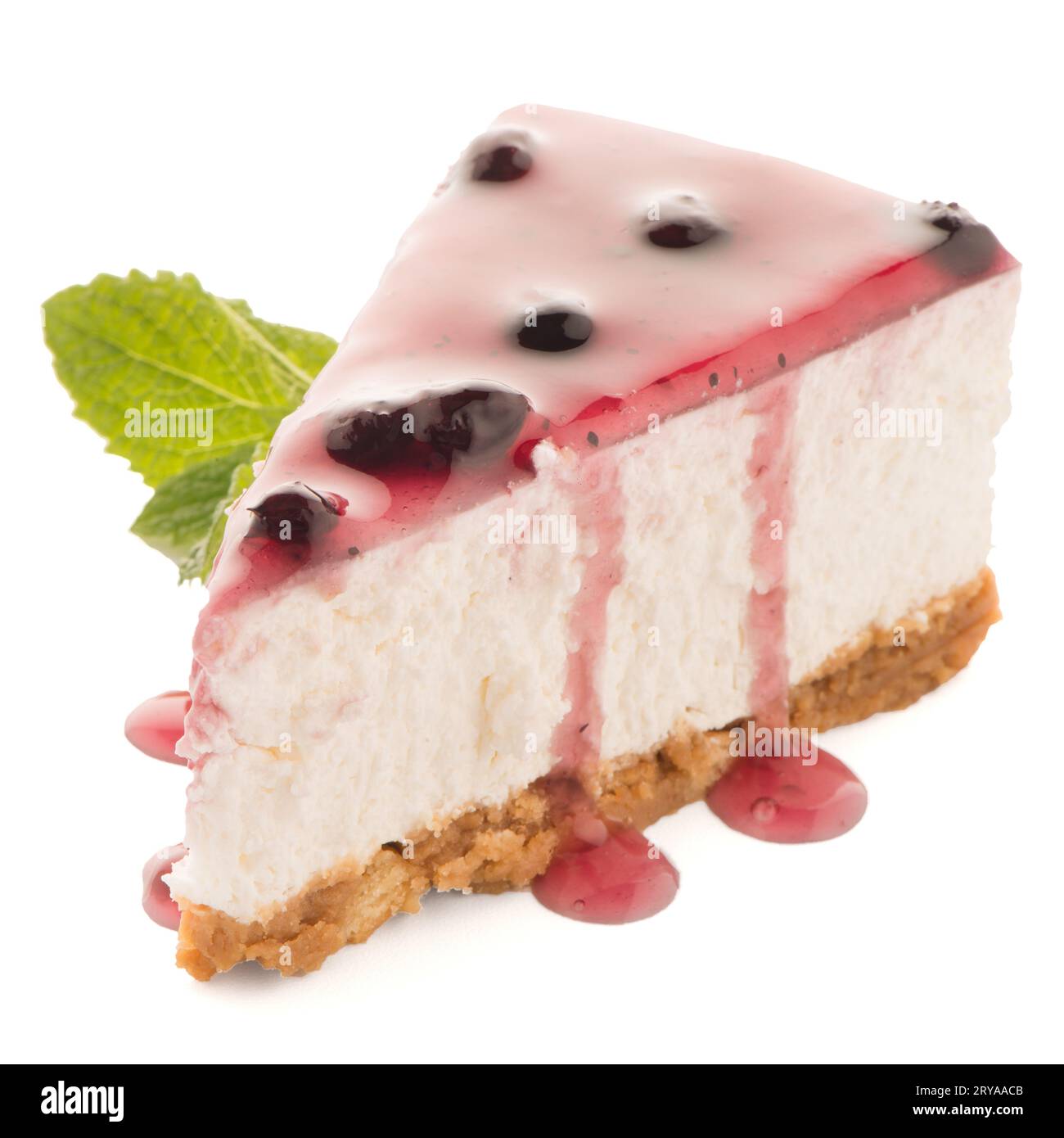 Close up cheesecake slice Cut Out Stock Images & Pictures - Alamy