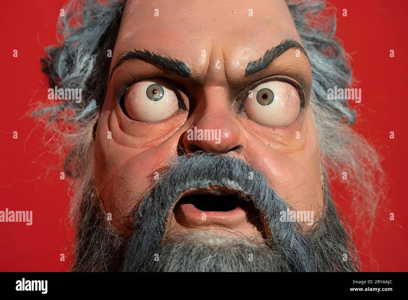 A puppet of Spitting Image creator Roger Law during the preview for the ...