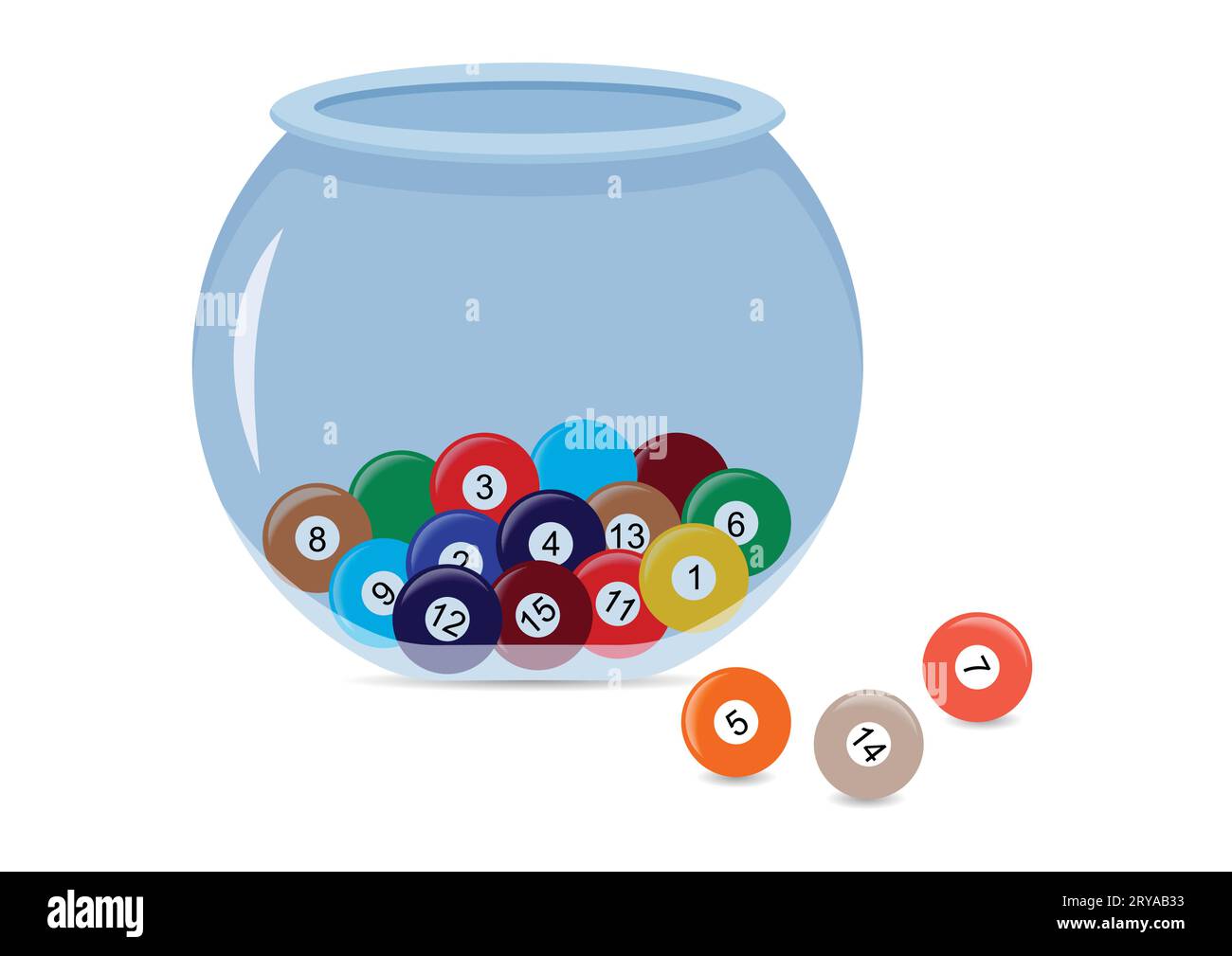 Lottery numbers in a glass bowl clipart. Raffle with glass bowl vector ...