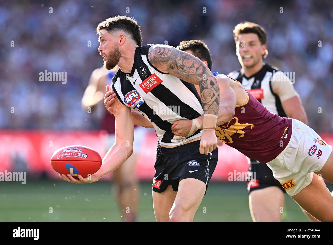 Melbourne, Australia. 30th Sep, 2023. Jack Crisp of Collingwood makes a ...
