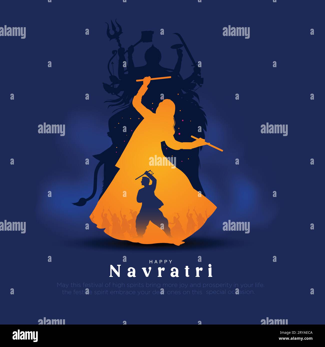 Garba Night poster for Navratri Dussehra festival of India. vector ...