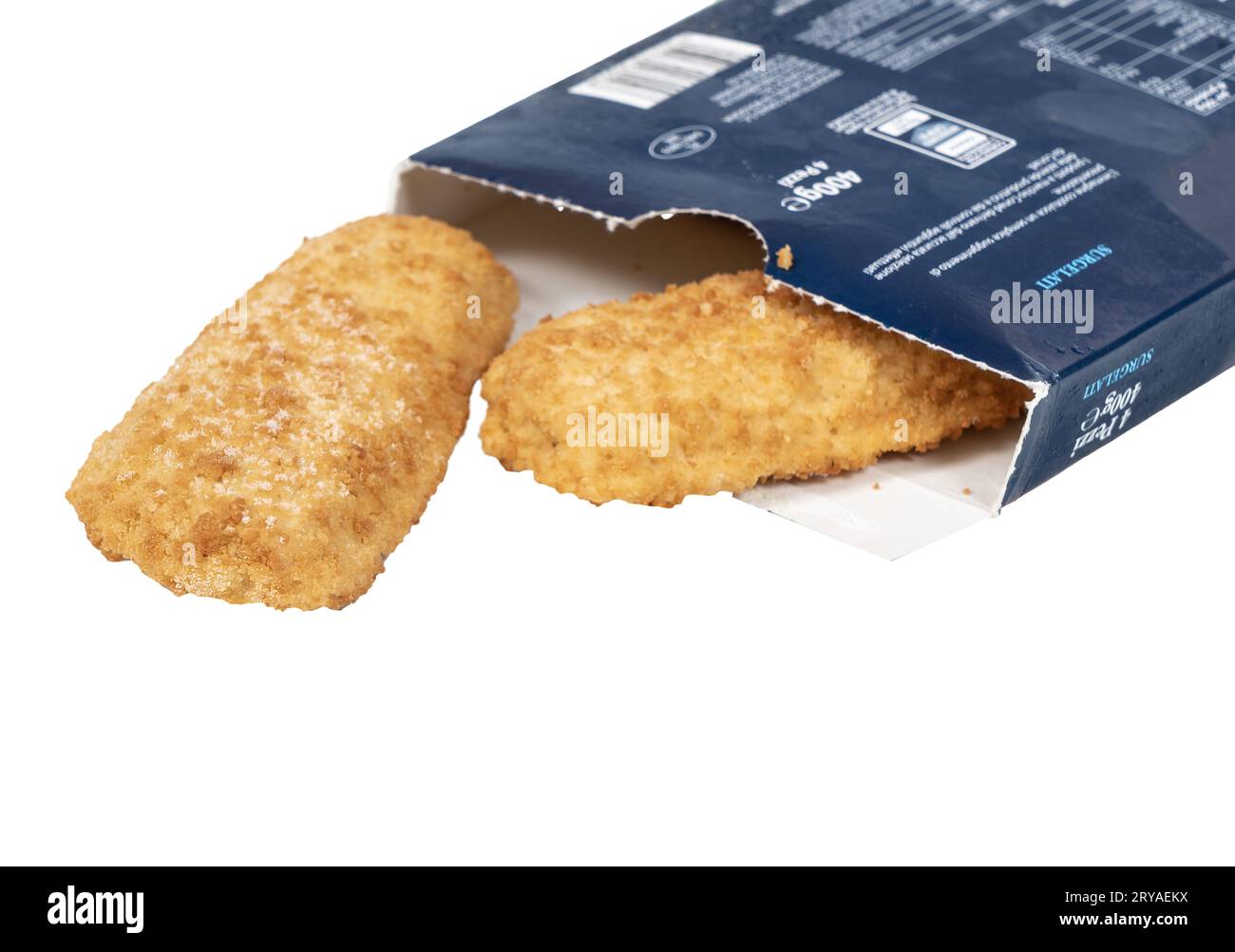 frozen fish in a cardboard box on a white surface Stock Photo - Alamy