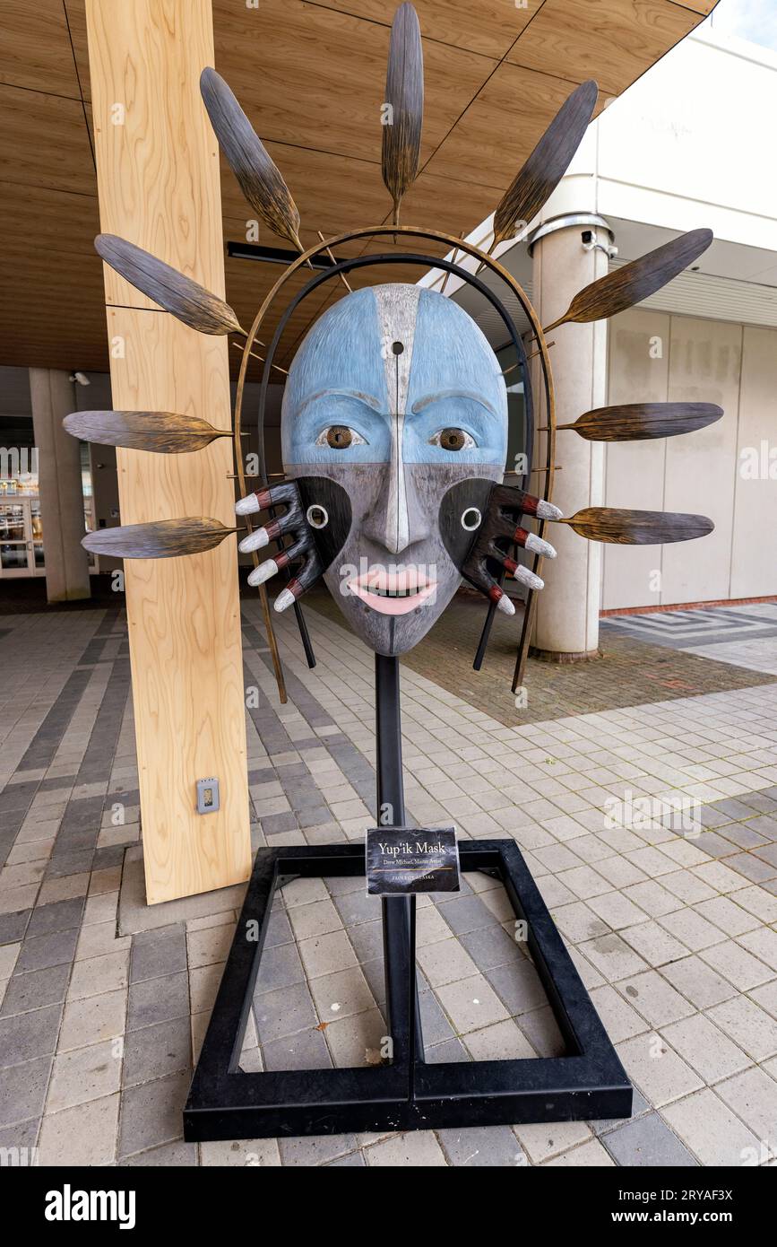 Yup'ik Mask by master artist Drew Michael - Faces of Alaska exhibit in ...