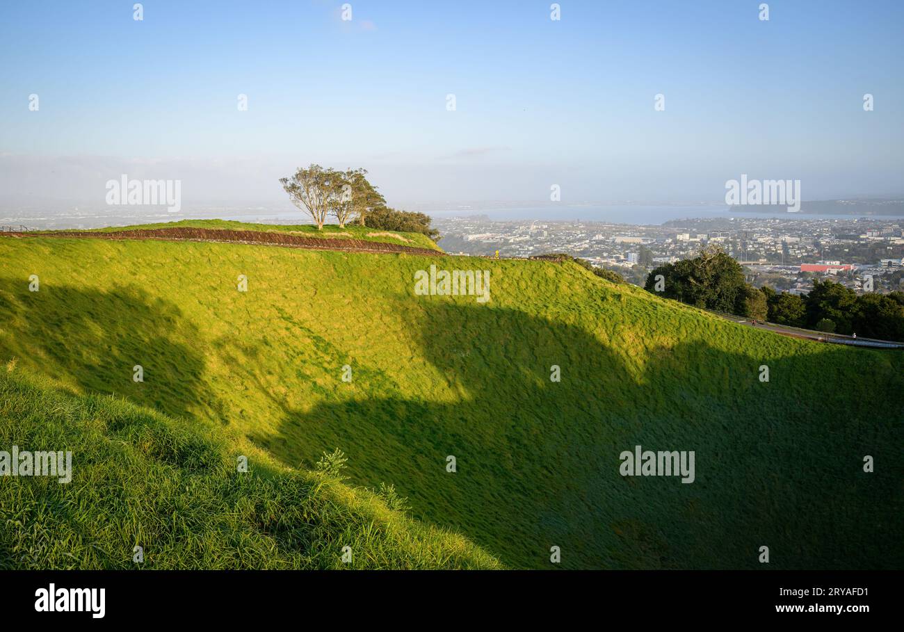 Mt Eden summit with volcanic crater in the foreground. Auckland Stock ...