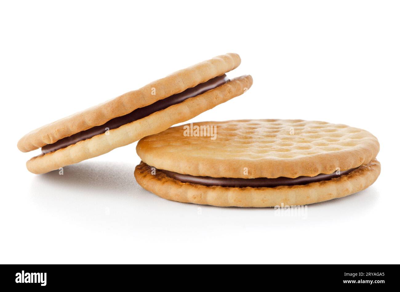 Sandwich biscuits with chocolate filling Stock Photo - Alamy