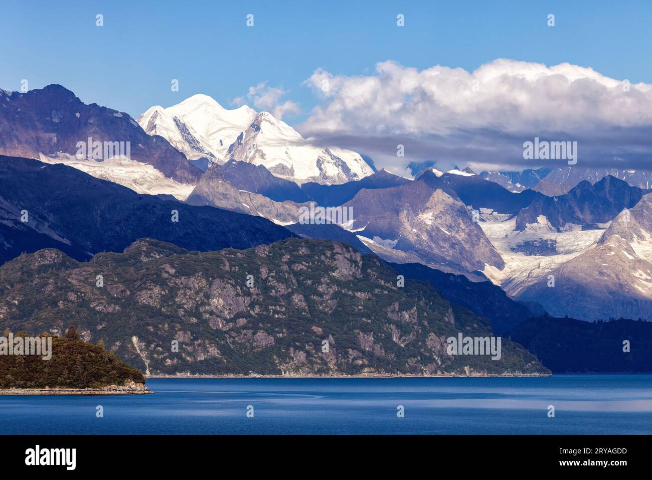 Coastal mountain landscape in Glacier Bay National Park and Preserve ...