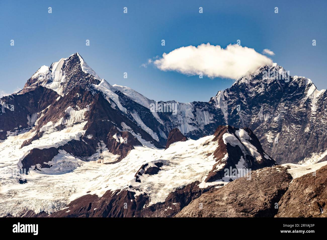Fairweather Mountain range above the Johns Hopkins Glacier in Glacier ...