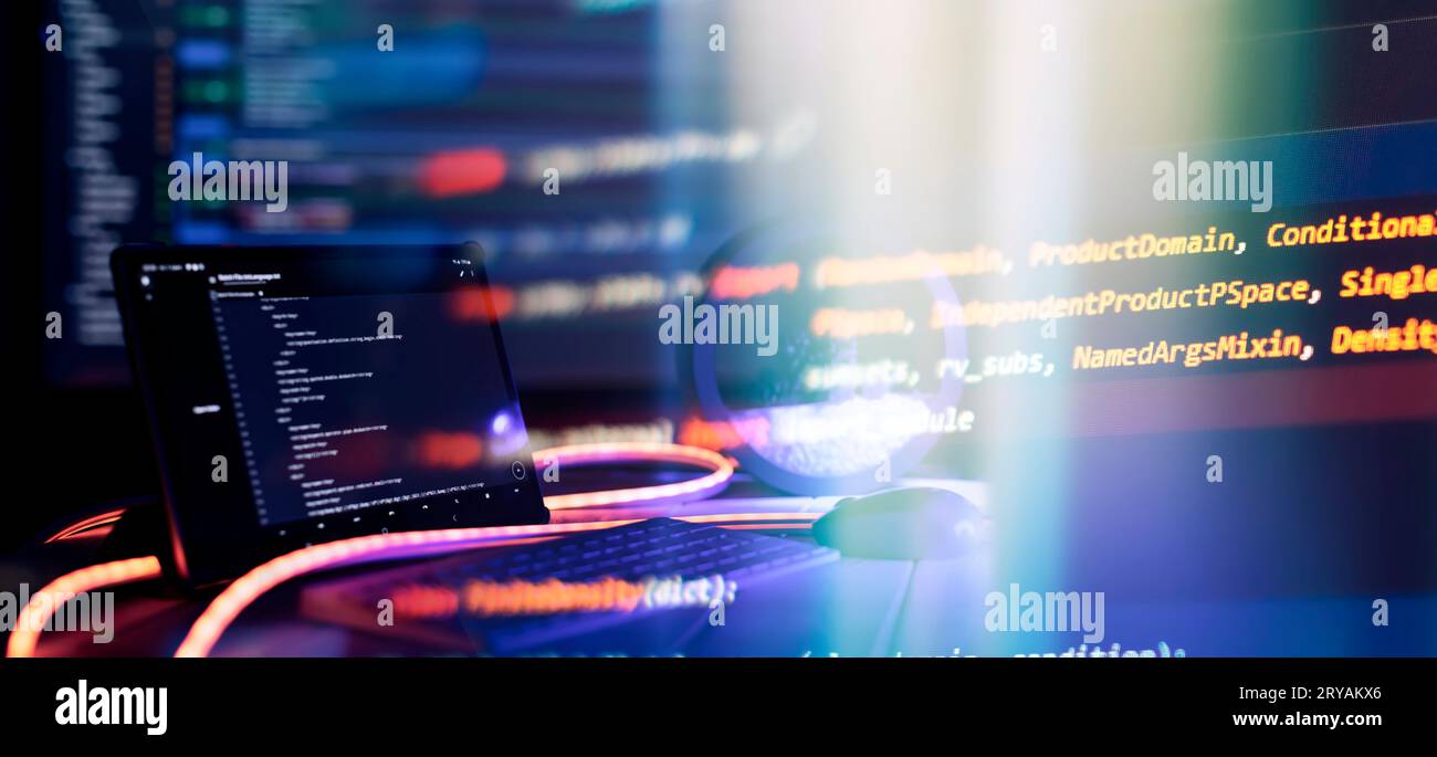 Abstract Computer Script Code Programming Code Screen Of Software